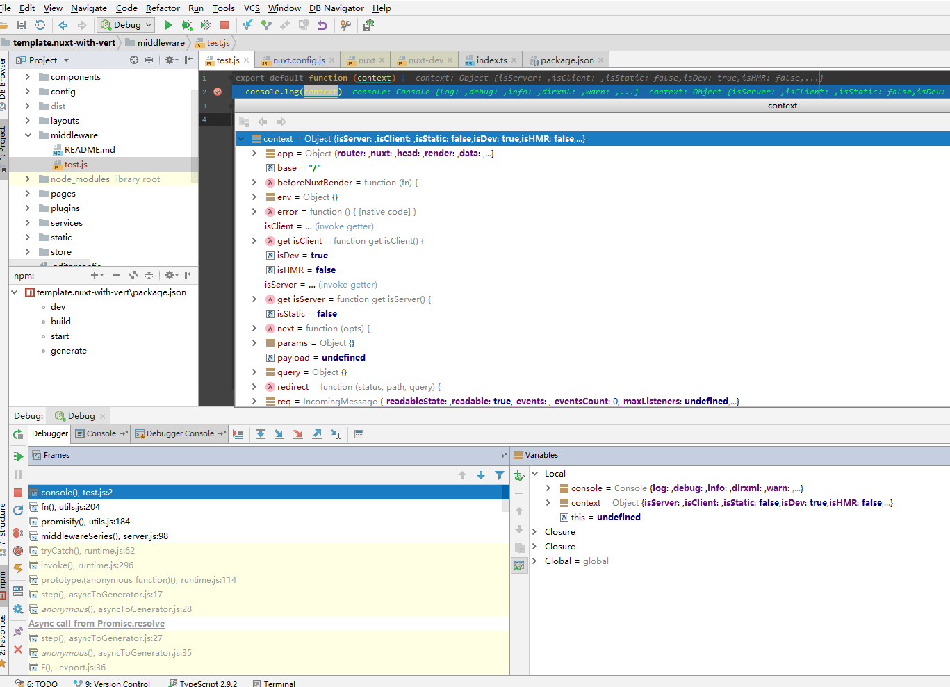 How to debug nuxt in JetBrains WebStorm? · Issue #2781 · nuxt/nuxt · GitHub